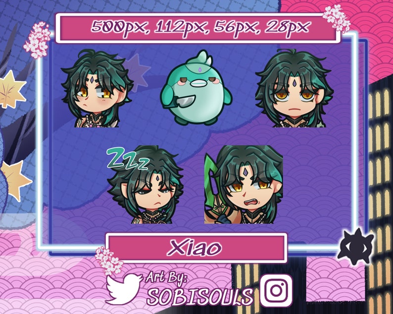 Genshin Impact Emotes Xiao for Twitch, Discord and Youtube - Etsy