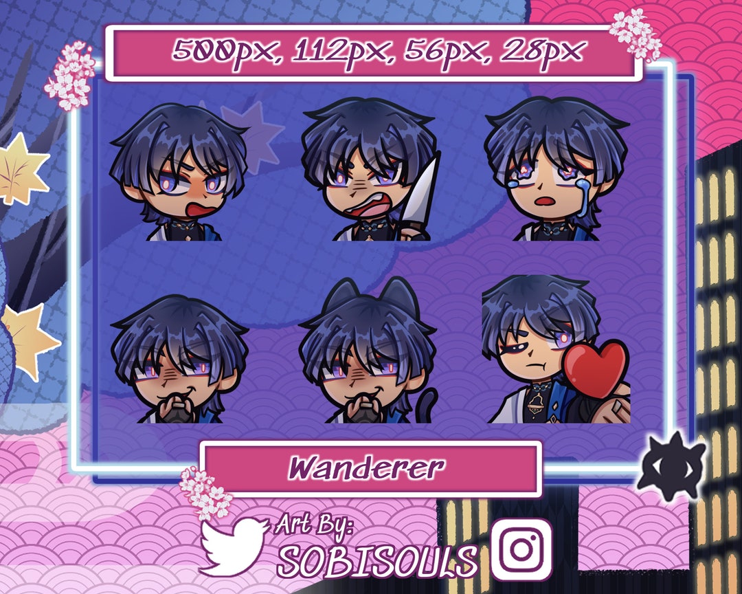 Genshin Impact Emotes Wanderer / Scaramouche for Twitch, Discord and ...