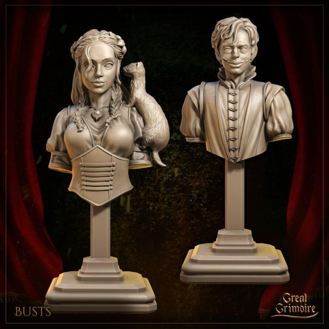 Bust of Scarrow and Elowen | Dnd | D&D | DSA | Tabletop | Role Play ...