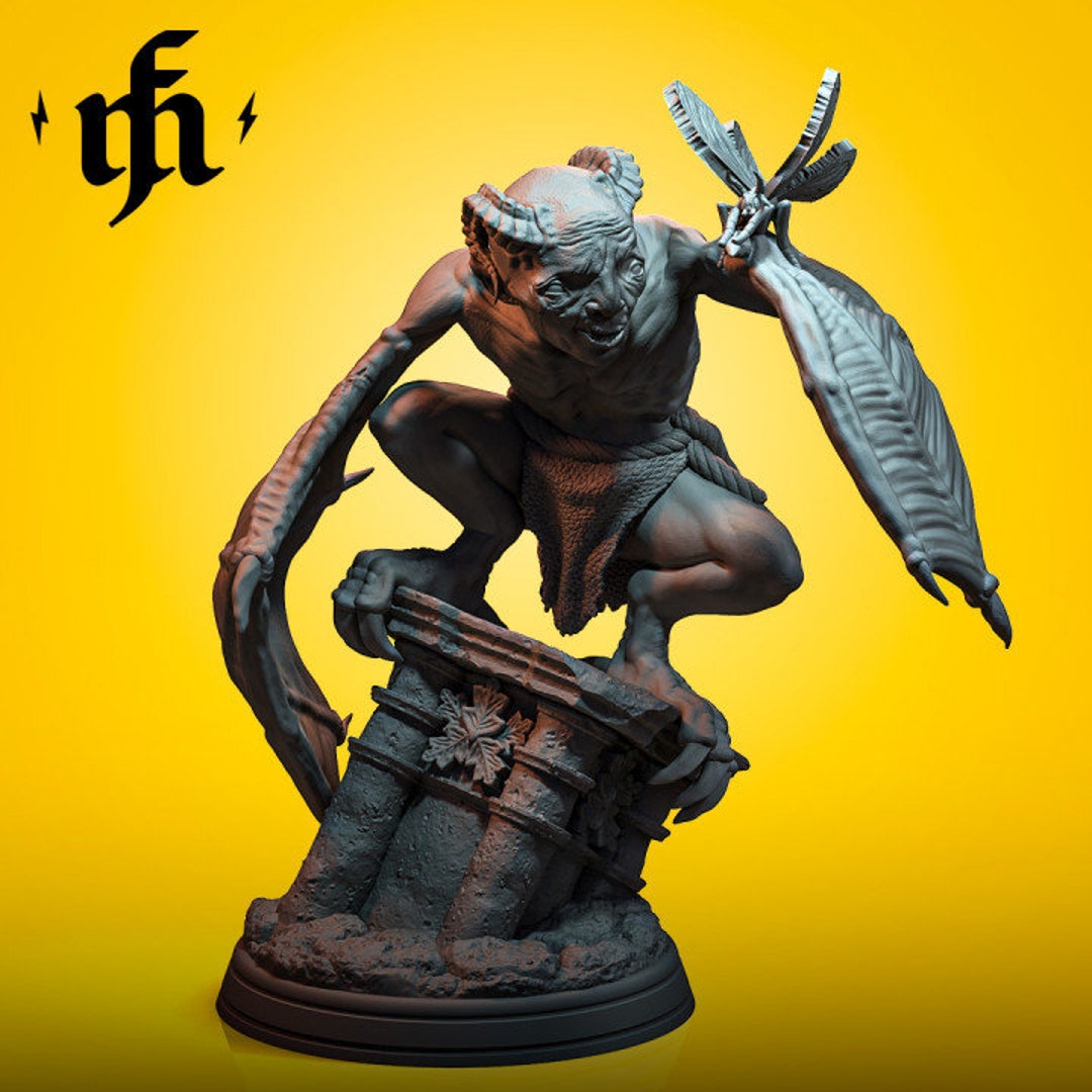 Miniature Birno, the Gargoyle Dnd D&D DSA Tabletop Roleplay Midas Forge ...