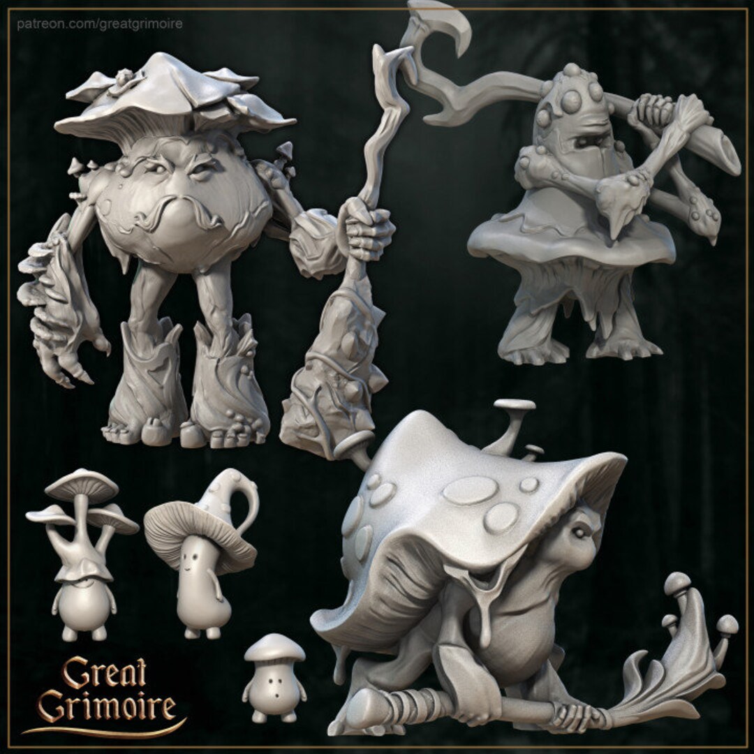 Miniature Mushroom Warriors Dnd D&D DSA Tabletop Roleplay Great ...