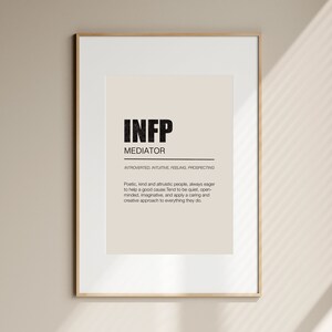 INFP Personality Type Poster, 16 Personalities Mediator Printable ...