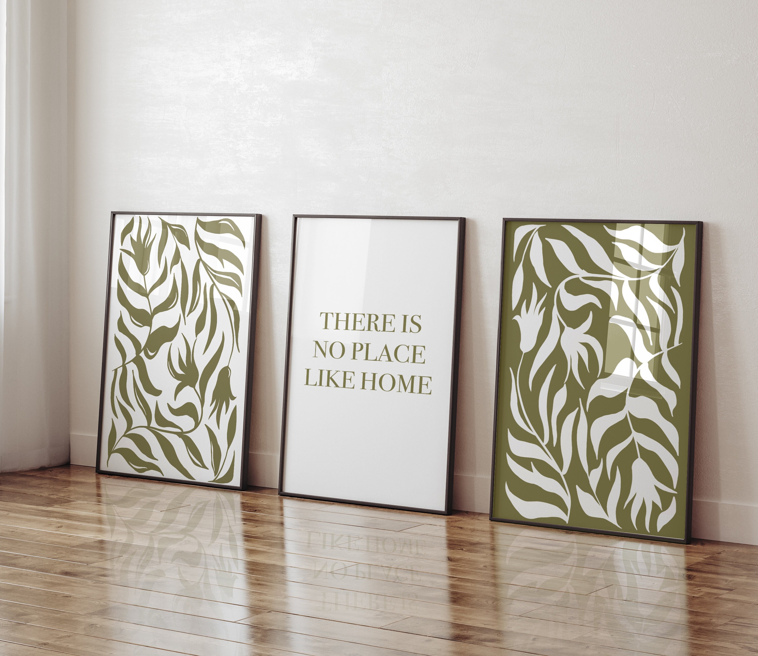 There is No Place Like Home Olive Green Wall Art, Olive Gallery Wall ...