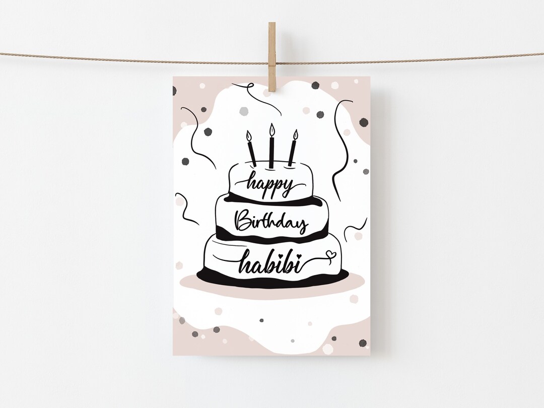Happy Birthday Habibi Digital Postcard, Happy Birthday Postcard - Etsy