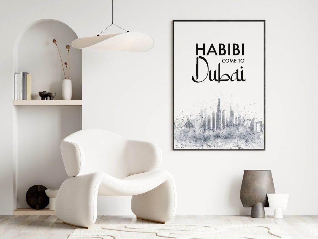 Habibi Come to Dubai Wall Art, Minimalist Design Poster, Arabic Digital ...