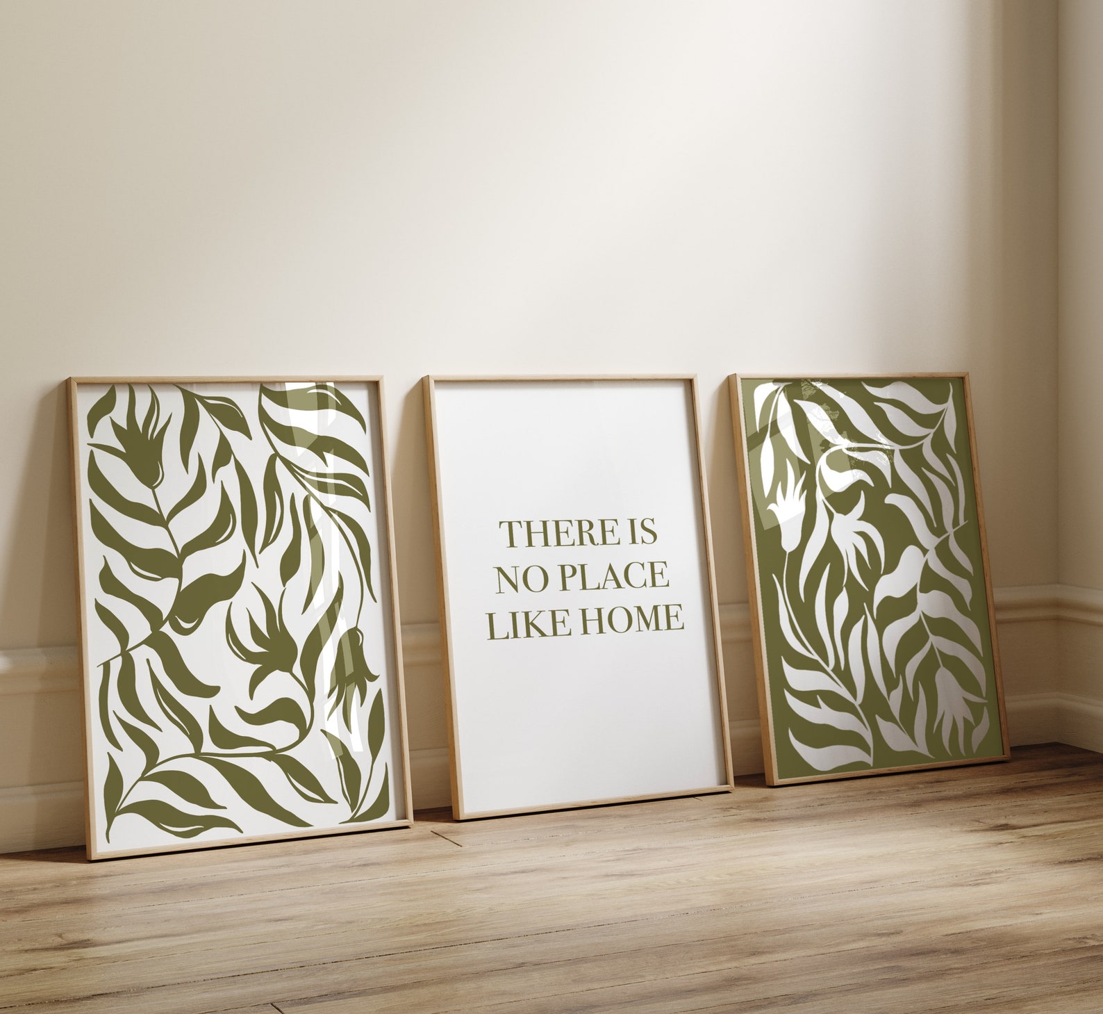 There is No Place Like Home Olive Green Wall Art, Olive Gallery Wall ...