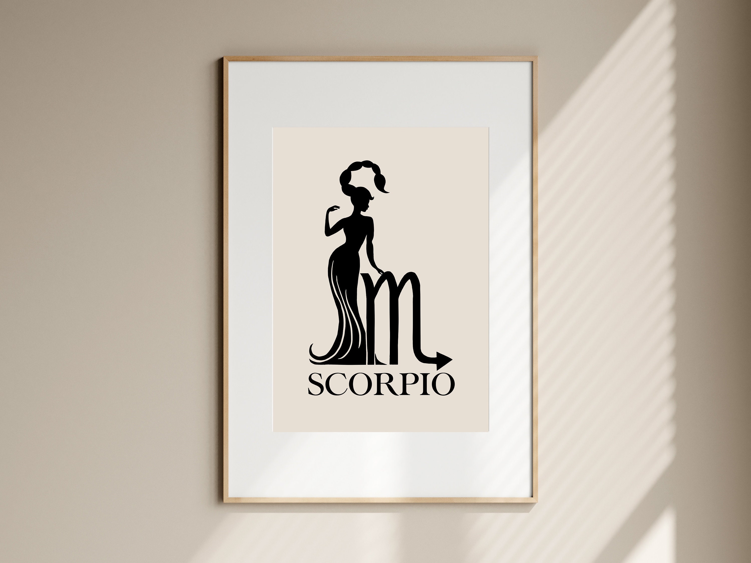 Scorpio Poster, Minimalist Zodiac Wall Art, Scorpio Print - Etsy