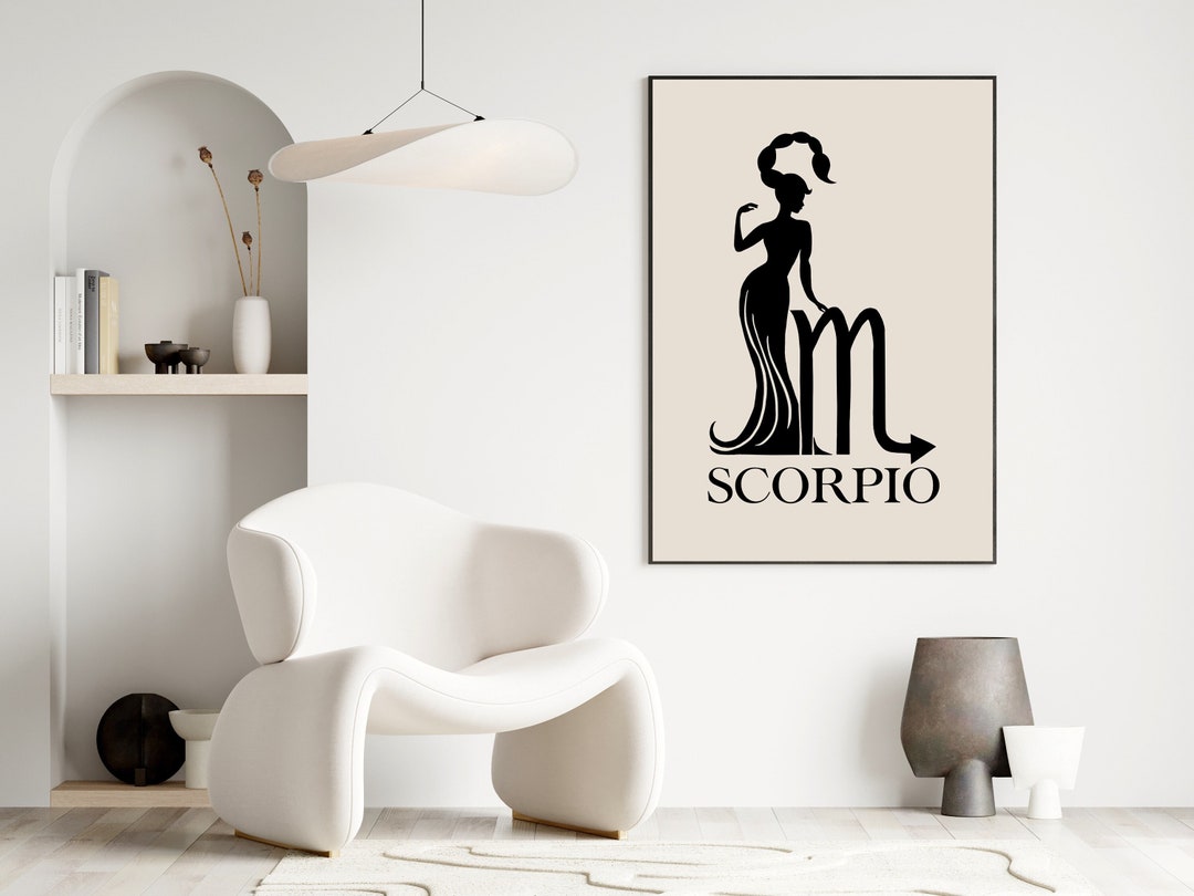 Scorpio Poster, Minimalist Zodiac Wall Art, Scorpio Print - Etsy