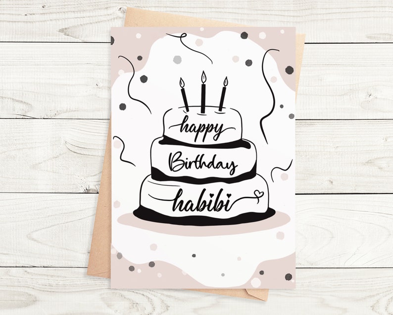 Happy Birthday Habibi Digital Postcard, Happy Birthday Postcard - Etsy