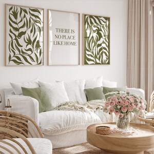 There is No Place Like Home Olive Green Wall Art, Olive Gallery Wall ...