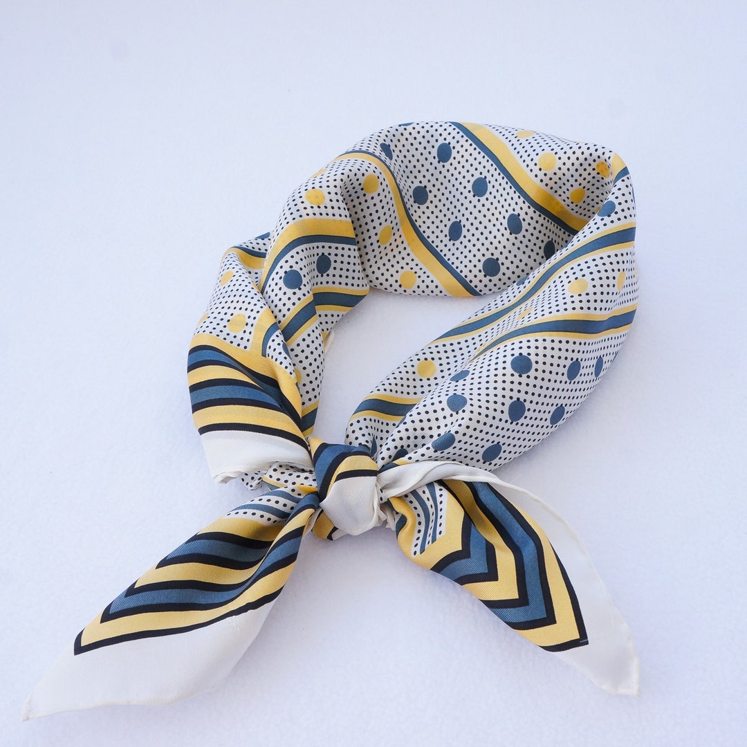 Echo Vintage Silk Scarf Polka Dot Print Scarf 26 1/2" Square Scarf 1960 ...