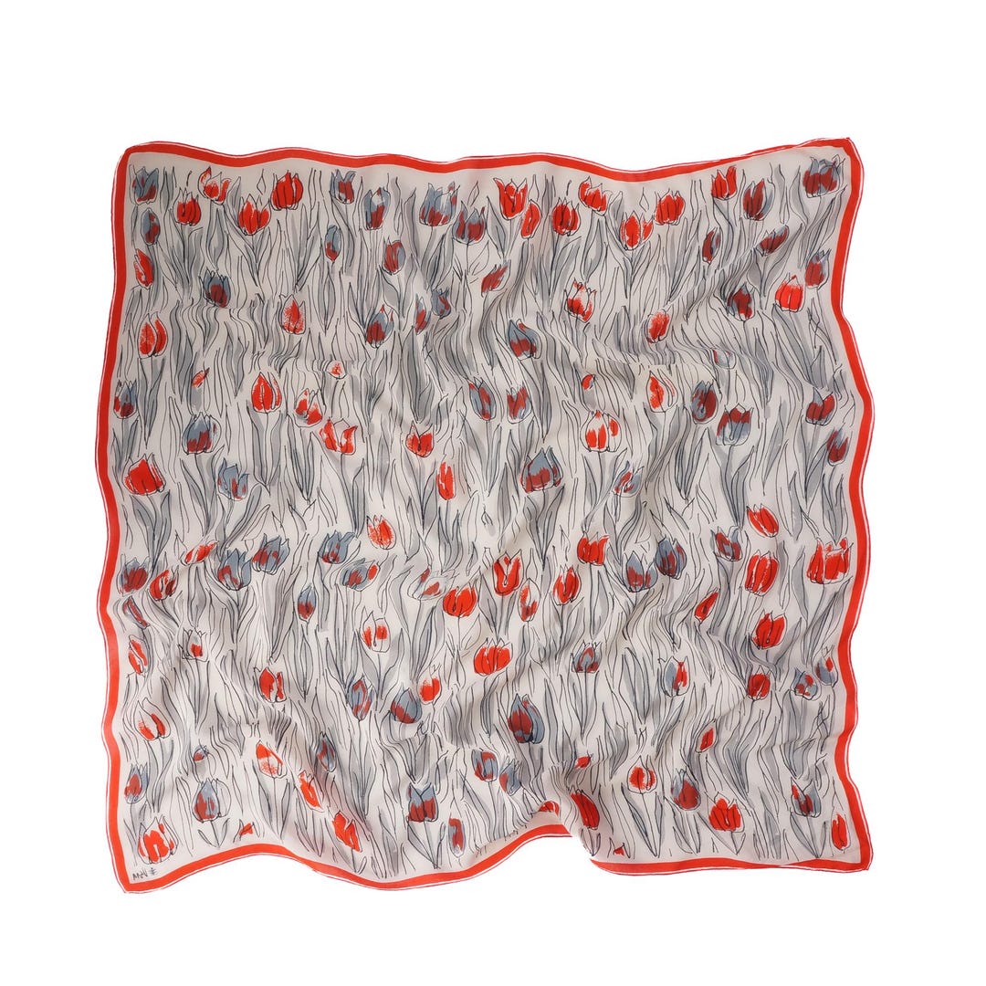 Tulip Print Vintage Vera Ladybug 1960's Silk Scarf Vintage Square ...