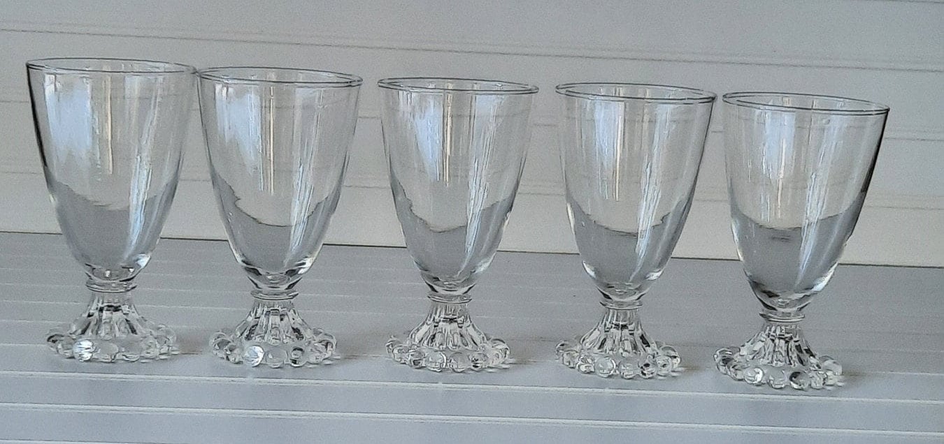 Set of 5 Vintage Boopie Glassware, Water,wine,parfait Glasses by Anchor ...