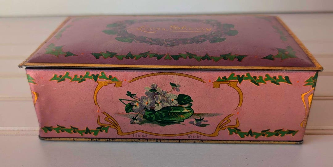 Vintage Louis Sherry Candy Tin: Lavender Floral MCM Storage Tin - Etsy