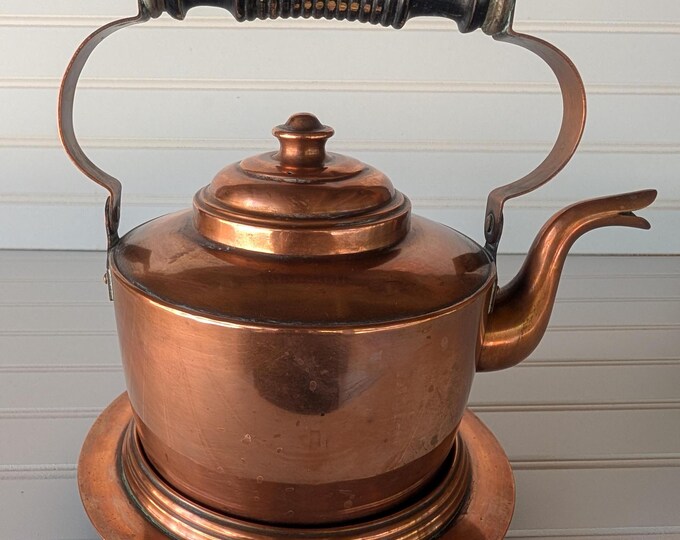 Antique Skultuna 1611 No.2 Copper Teapot With a Wooden Handle and Stand ...