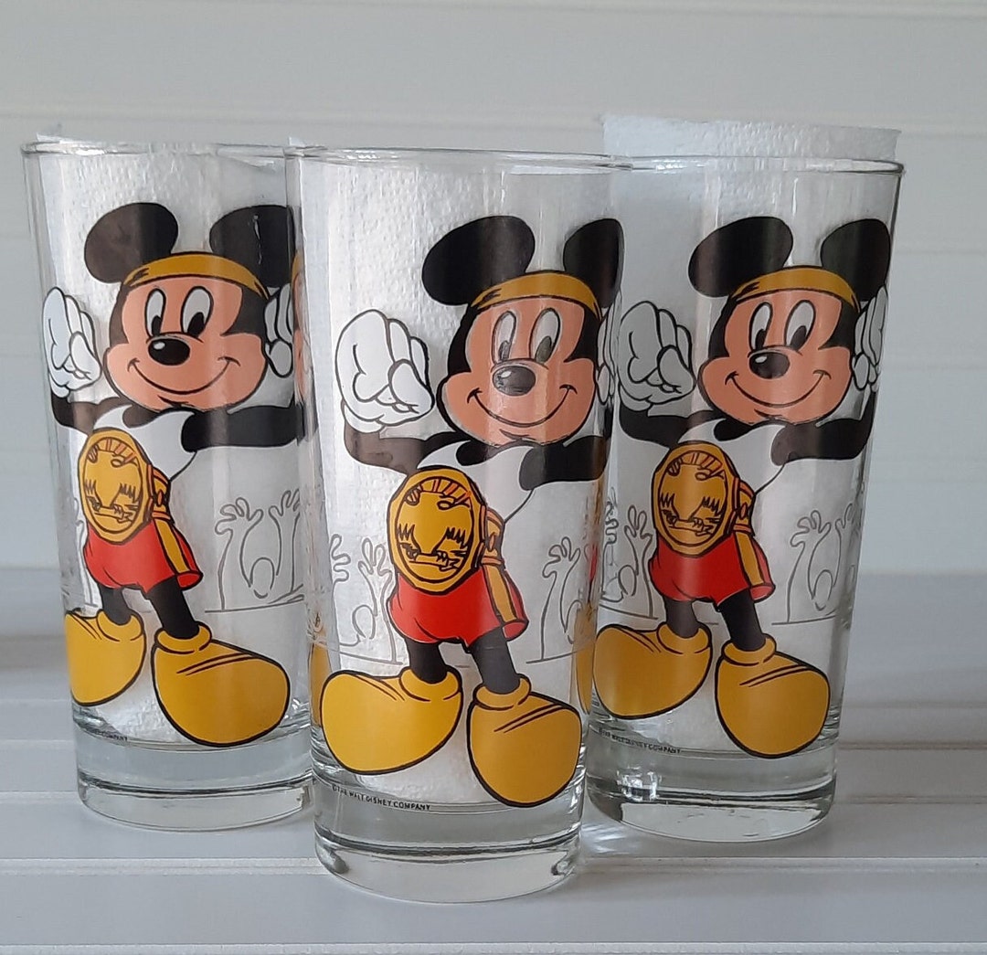Set of 3 Disney Glasses Featuring Champion Mickey,vintage Disney ...