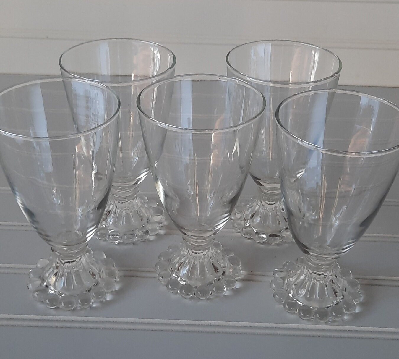 Set of 5 Vintage Boopie Glassware, Water,wine,parfait Glasses by Anchor ...