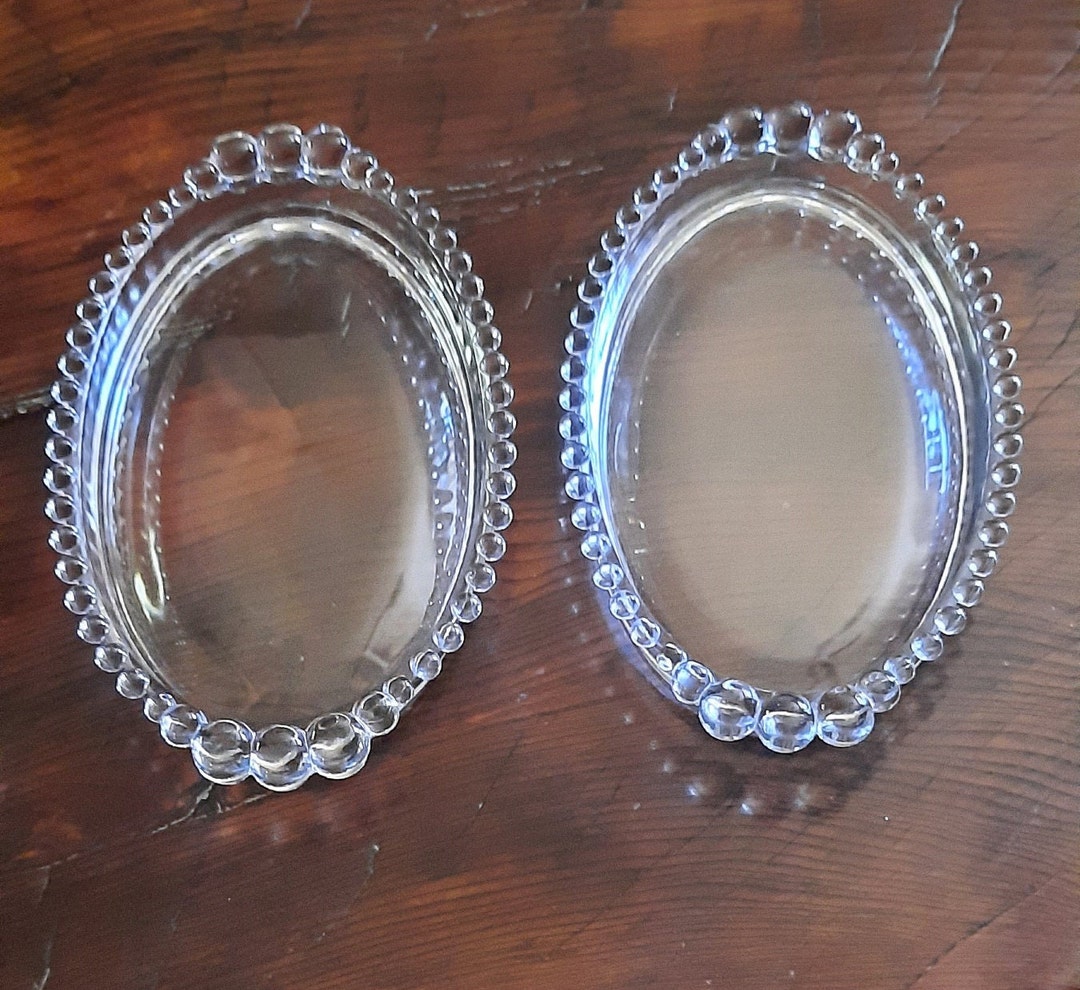 Vintage Pair Candlewick 9 1/4 Oval Trays Imperial Glass - Etsy