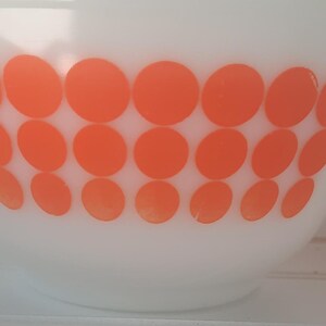 Vintage Pyrex Orange Polka Dot Milk Glass Nesting Mixing Bowl 401 Retro ...