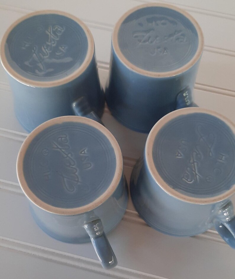 Set of 4 Vintage Periwinkle Blue Fiestaware HLC U.S.A. Tom and Jerry ...