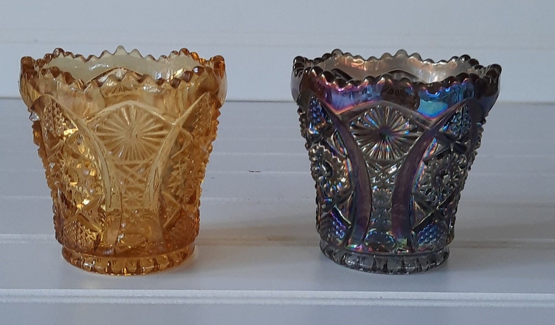 Vintage Imperial Glass, Carnival Glass, Toothpick Holders - Etsy