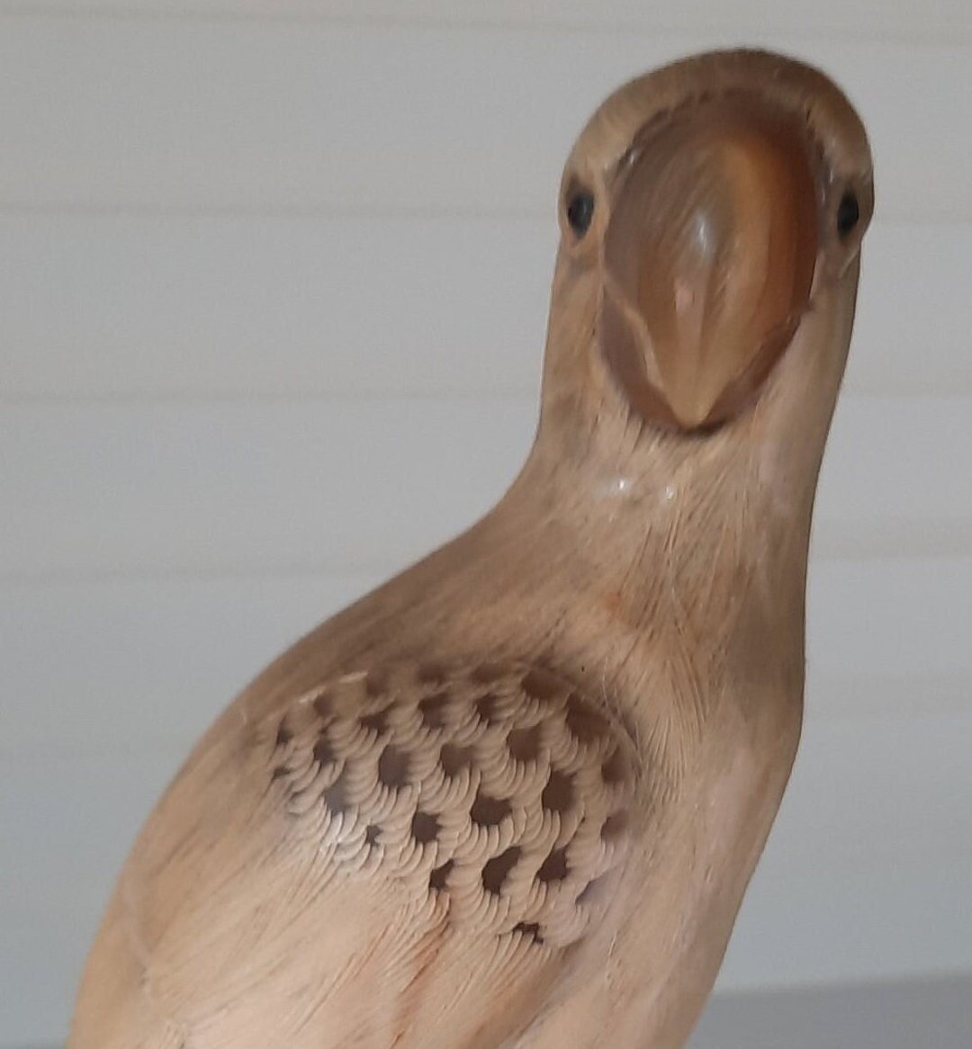 Vintage Horn Carving Parrot Figurine - Etsy