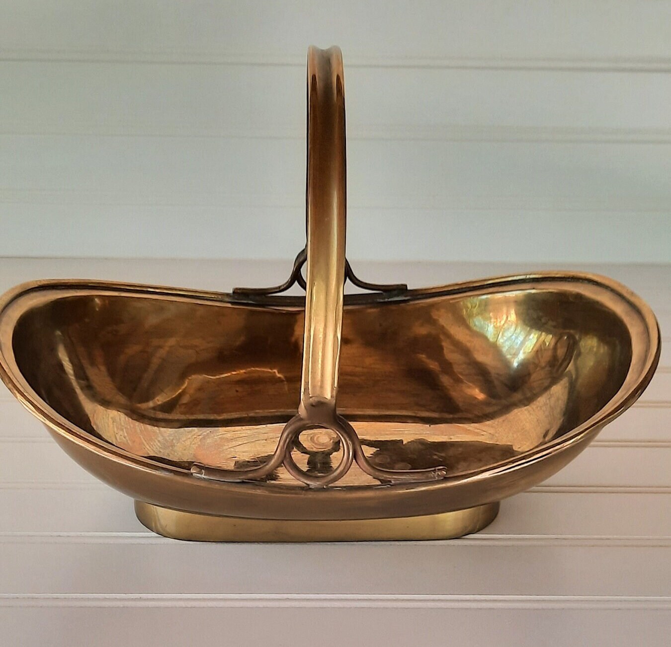 Vintage Mottahedeh Solid Brass Basket - Etsy