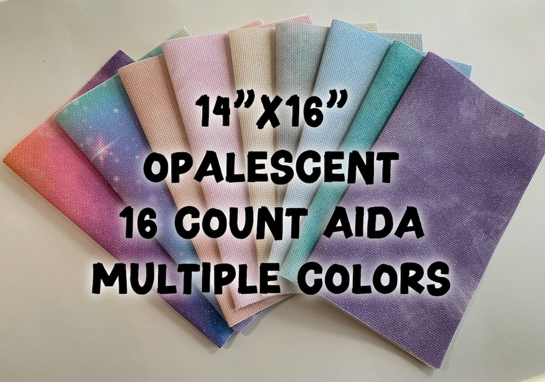 14 X16 Opalescent Aida 16 Count multiple Colors - Etsy
