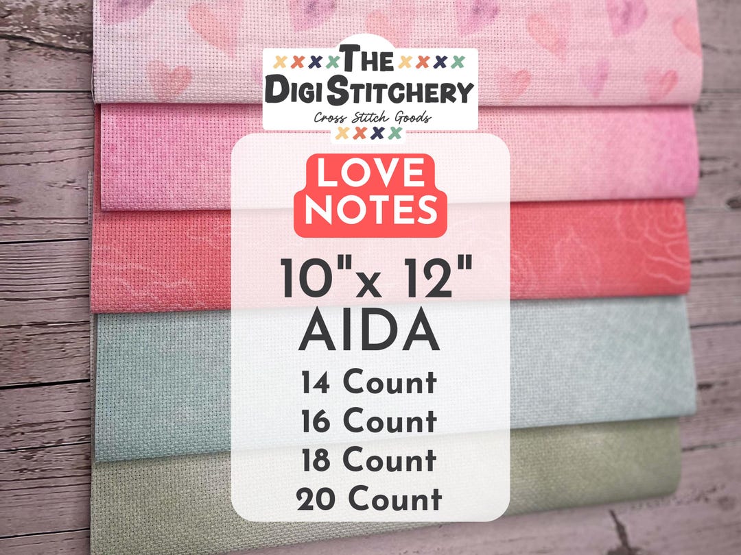 10" X 12" Love Notes Aida (14, 16, 18 and 20 Count) - Etsy