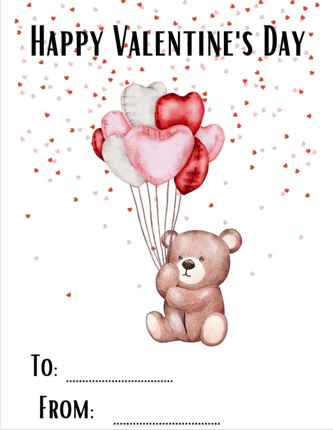 Kids Valentine's Day Cards/teddybears/classroom Valentines/balloons ...