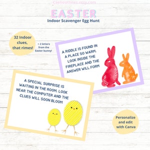 32 Editable Indoor Easter Scavenger Hunt Clues | Easter Scavenger Hunt ...