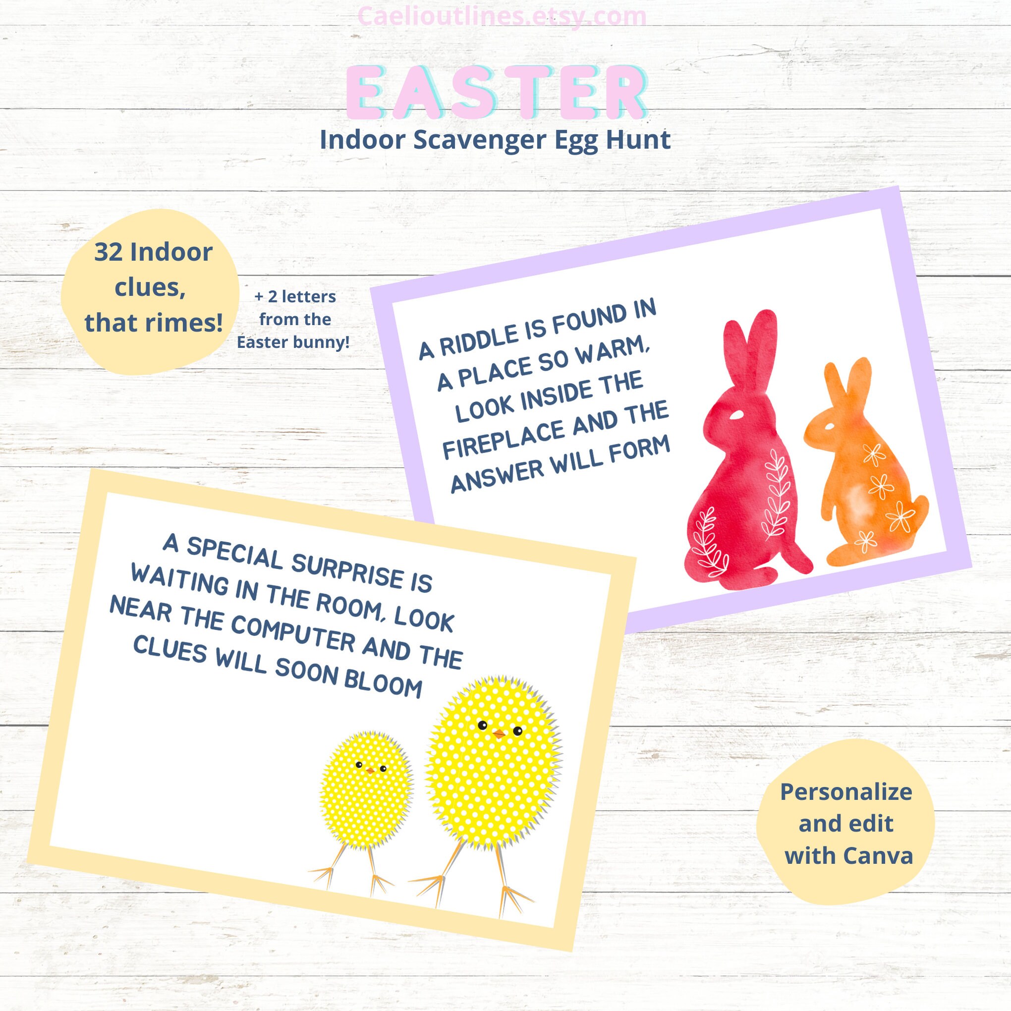 32 Editable Indoor Easter Scavenger Hunt Clues | Easter Scavenger Hunt ...