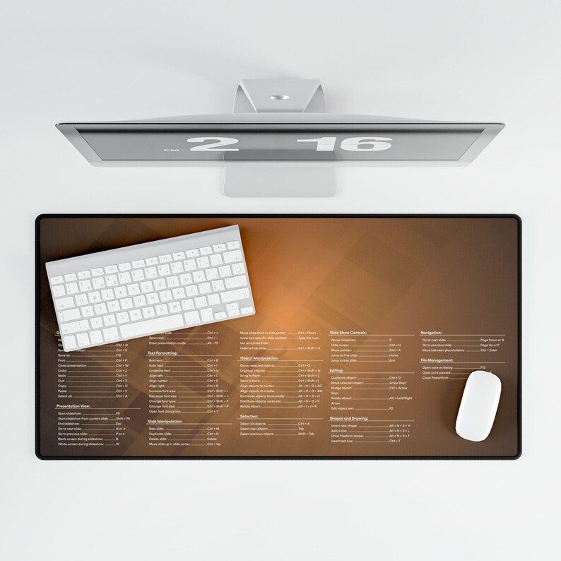 Powerpoint Shortcut Cheat Sheet Desk Mat Quick Reference Guide for ...