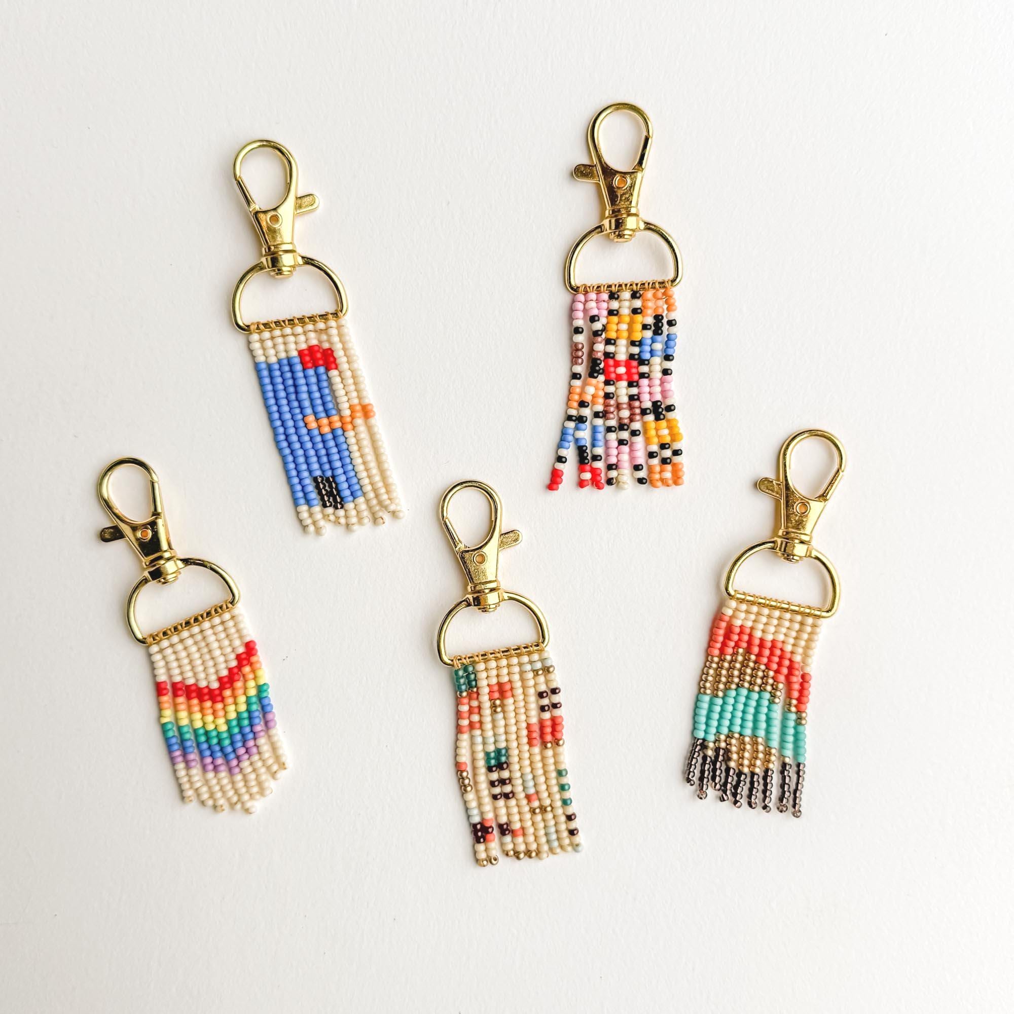Boho Seed Bead Keychain: Tassel Purse Charm - Etsy
