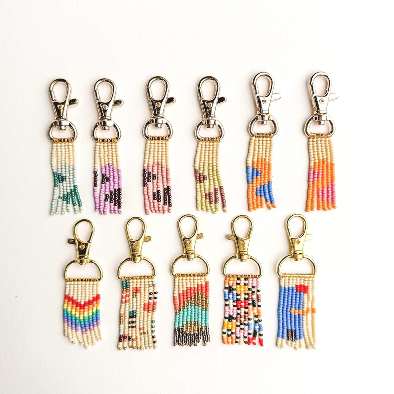 Boho Seed Bead Keychain: Tassel Purse Charm - Etsy