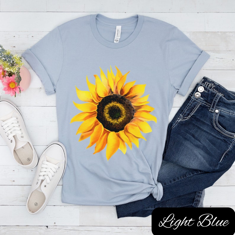 Sunflower Print Tee Gardencore Shirt Sunflowe Sunflower Print T-shirt ...
