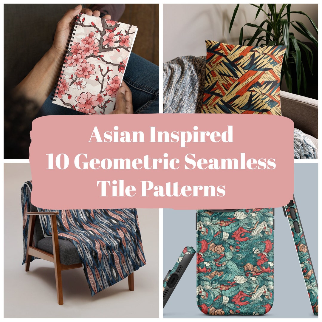 Asian-inspired Pattern Set - Digital Downloads for Customization - Etsy
