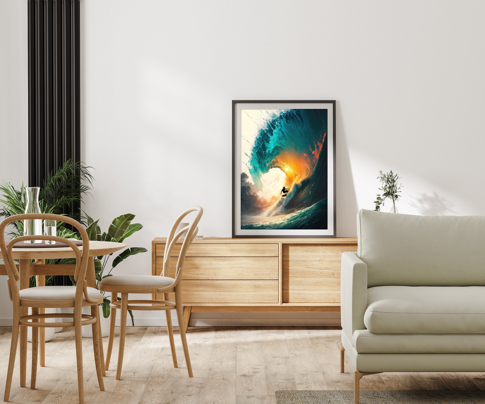 Printable Surf Poster of a Giant Wave Digital Surf Art, Surfer Digital ...