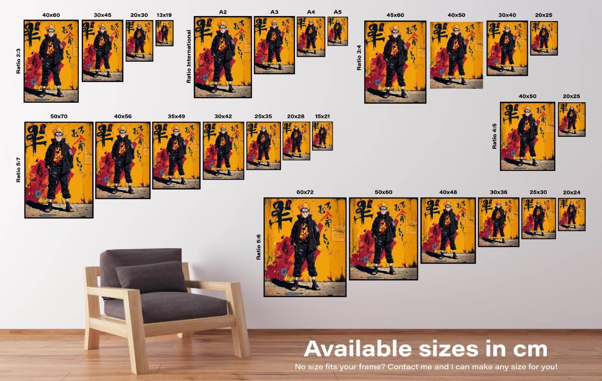 Naruto Techwear Poster - Black Japanese Jacket Street Style | Yellow ...