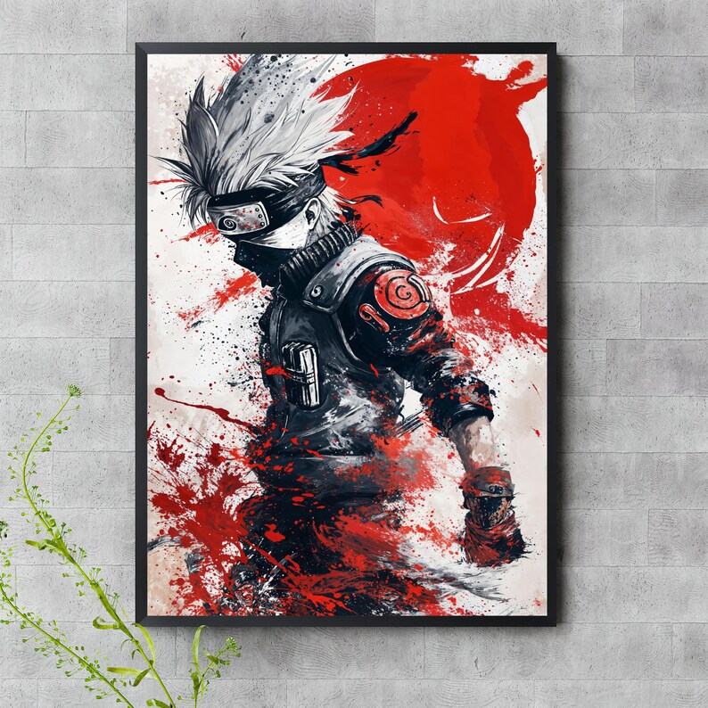 Kakashi Splatter Art Digital Print - Instant Download Naruto Anime Wall ...