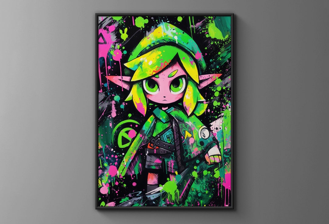 Zelda Wind Walker Pastel Poster - Neo-punk Link Canvas Art - Gaming ...