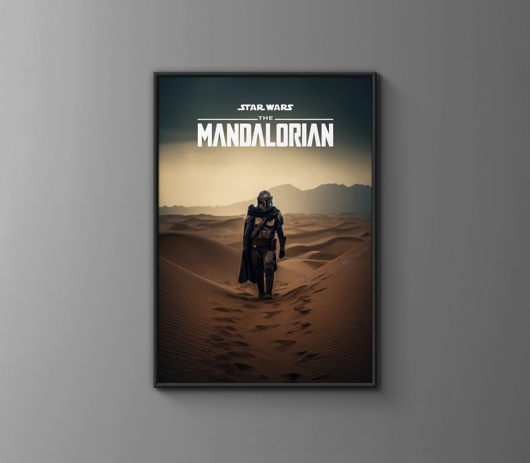 Mandalorian Printable Poster: Desert Walk on Tatooine - Star Wars Wall ...
