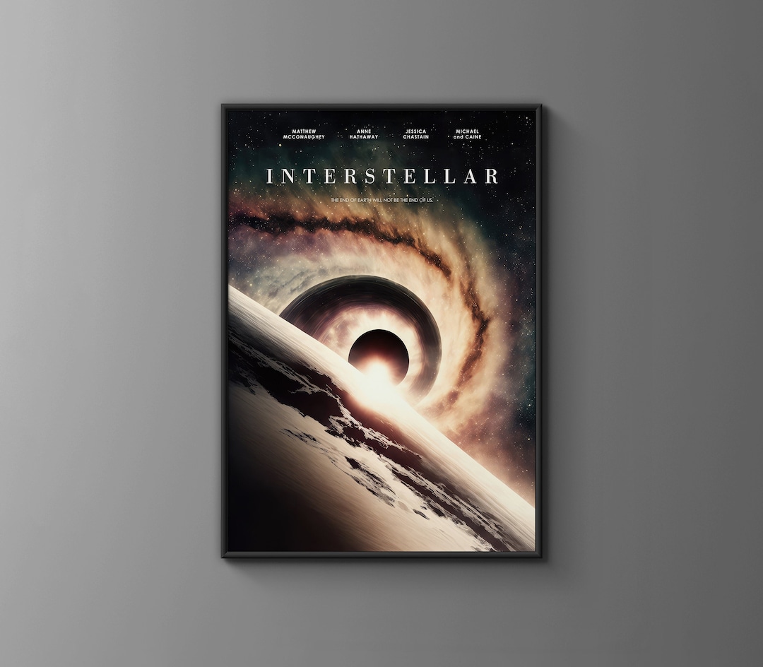 Interstellar Movie Poster - Black Hole Engulfing Galaxy Printable Home Decor - Available in 2 ...