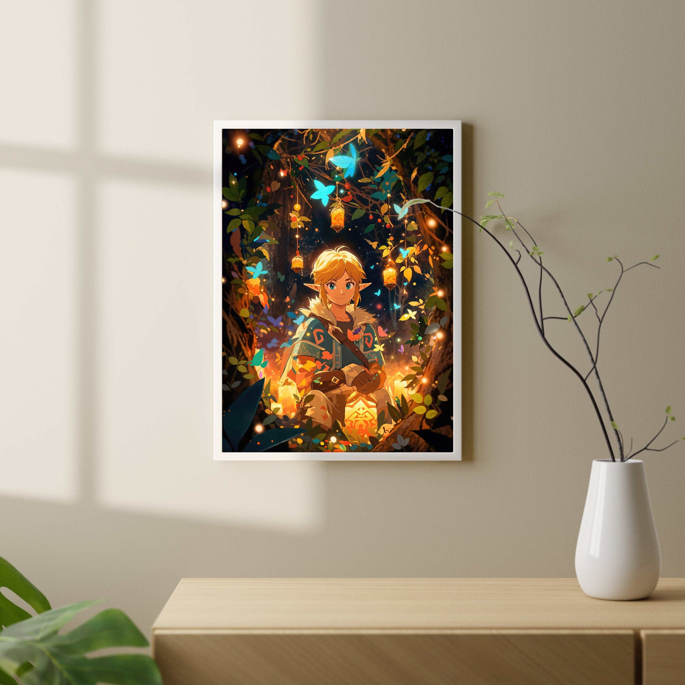 Zelda Tears of Kingdom Fan Art Printable Wall Art Link in Magic Forest ...
