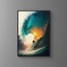 Printable Surf Poster of a Giant Wave | Digital Surf Art, Surfer ...