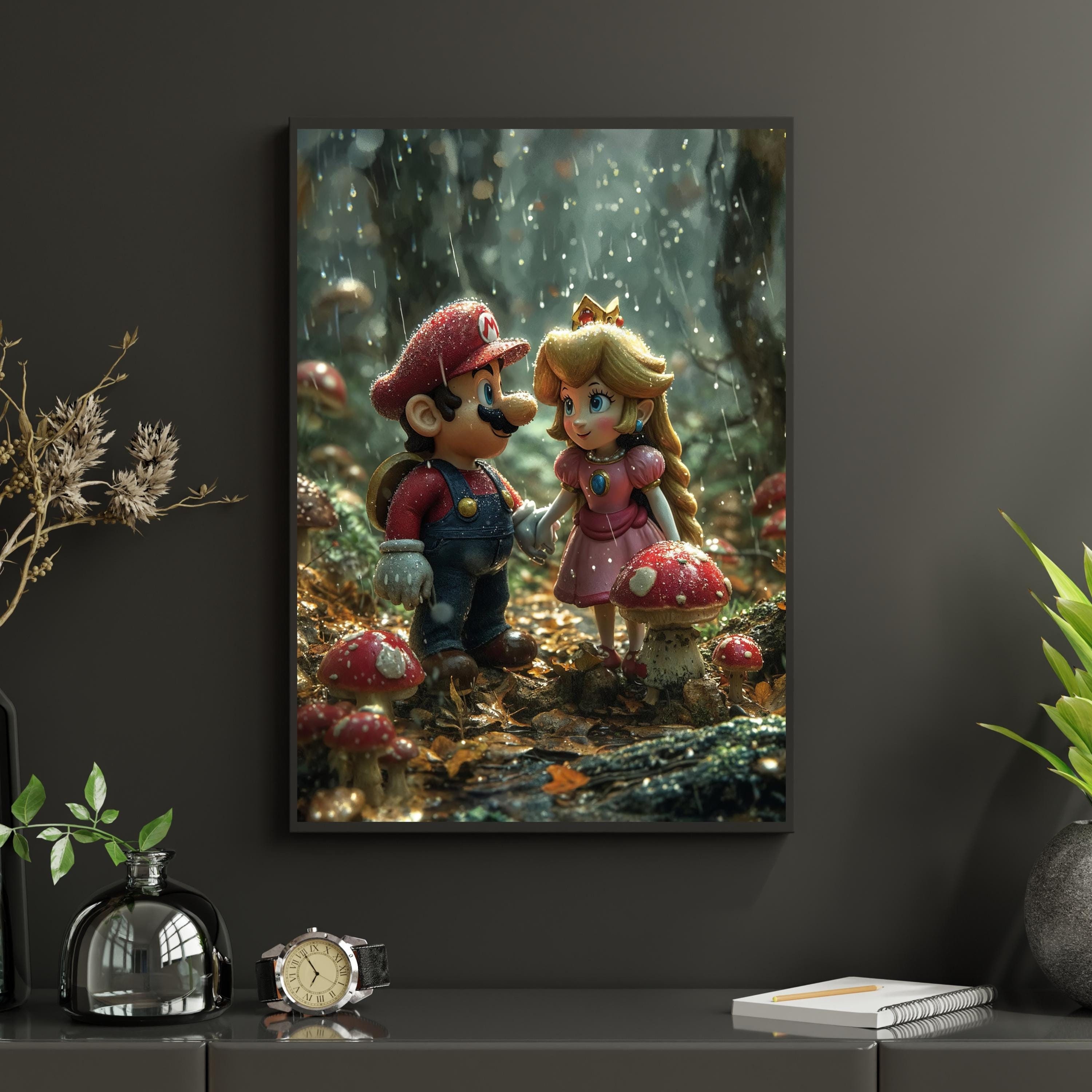 Super Mario and Princess Peach Digital Wall Art Printable Video Game ...