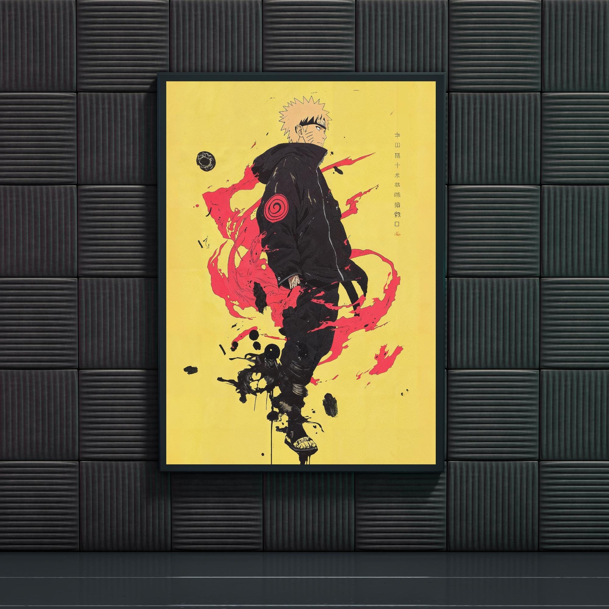Naruto Techwear Poster - Black Japanese Jacket Street Style Art ...