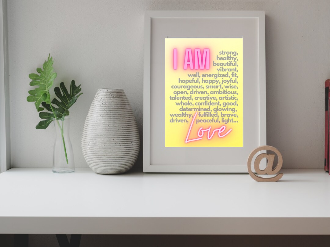 I AM Inspirational Print, Printable Home and Office Decor - Etsy