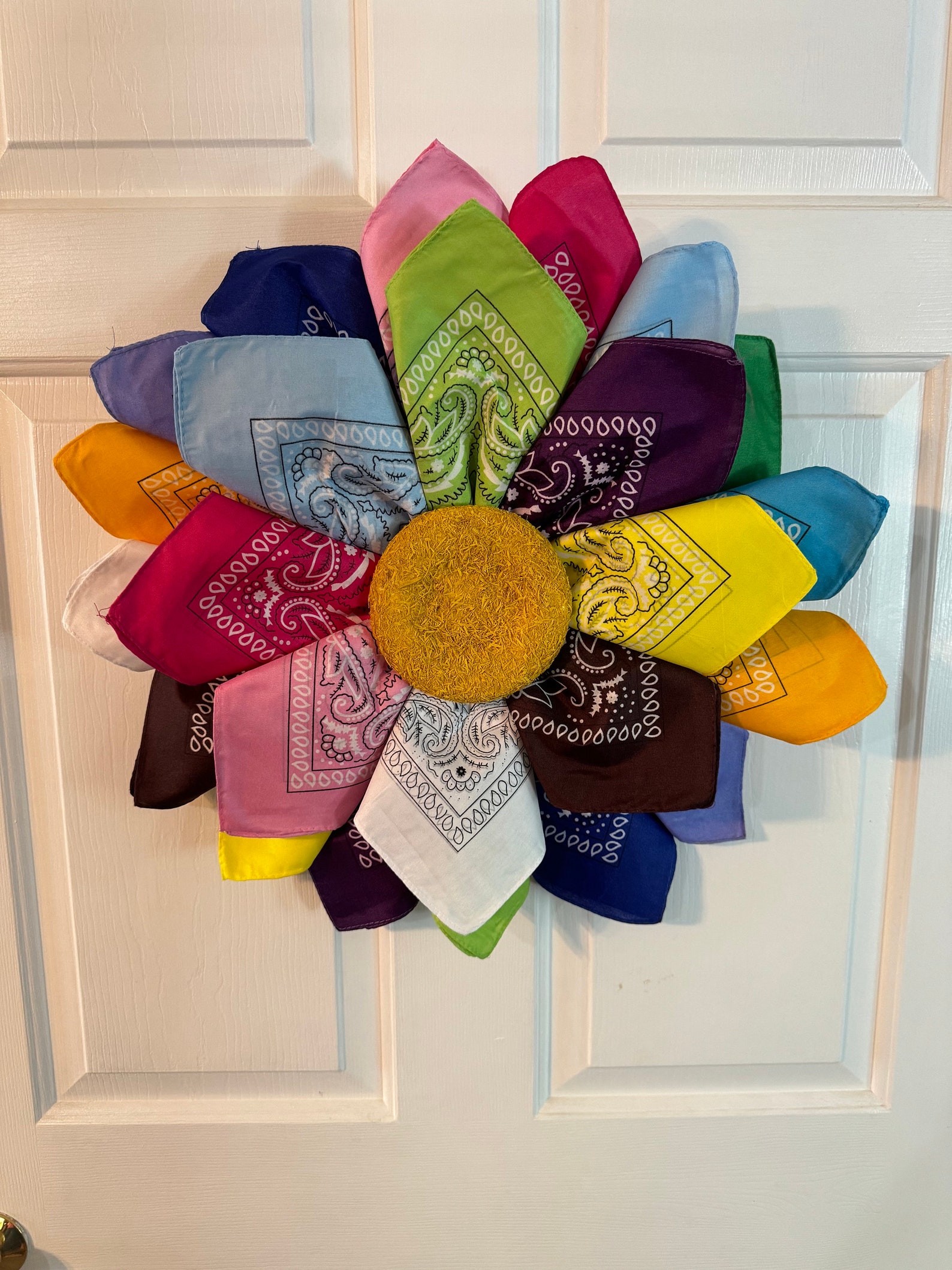 Bandana Wreath, Made With Cotton Bandanas. Multi Colored. Creative Fun ...