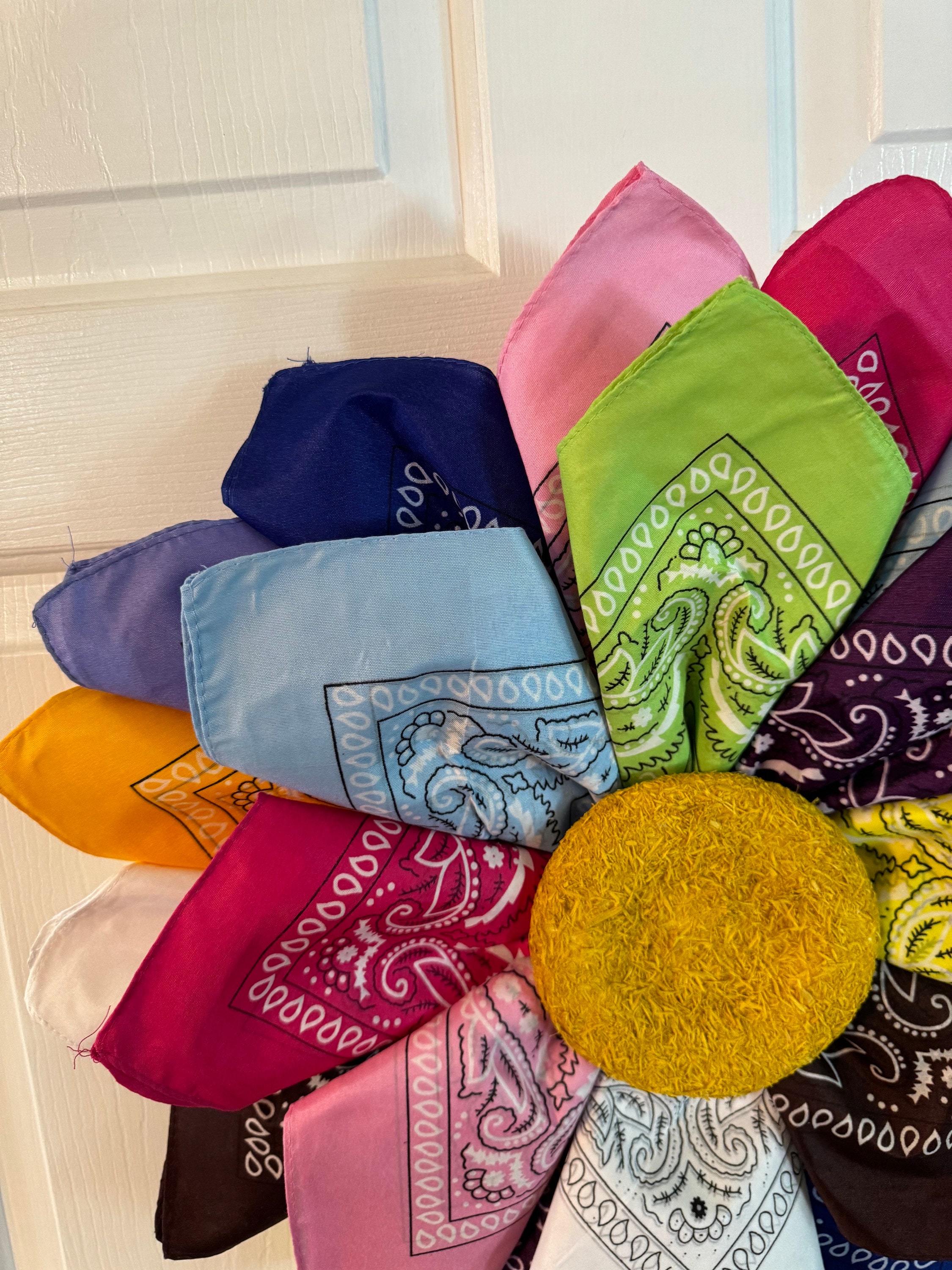 Bandana Wreath, Made With Cotton Bandanas. Multi Colored. Creative Fun ...